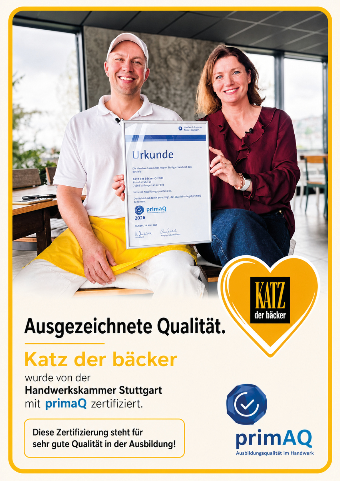 Die Bäckerei Katz wurde von der Handwerkskammer für ihre hohe ...